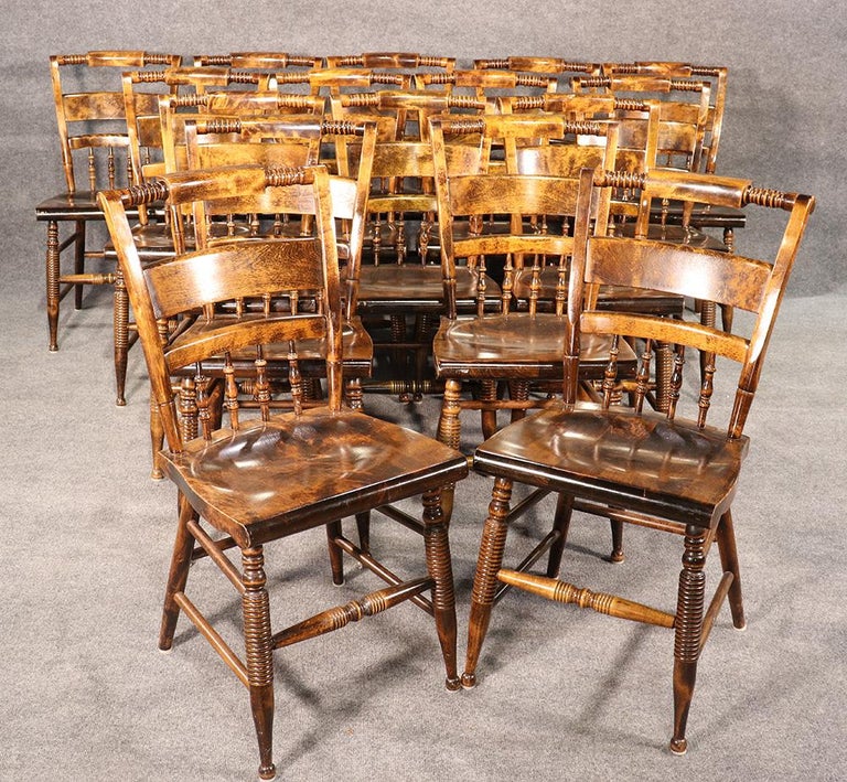 Rare Set of 16 Nichols and Stone Rock Maple Dining Conference Chairs at ...