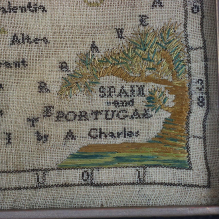 Rare Set of 3 Map Samplers by A Charles. Italy, Spain and France For ...