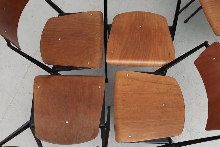 Rare Set of 6 Wim Rietveld Pyramid Stacking Chairs at 1stDibs