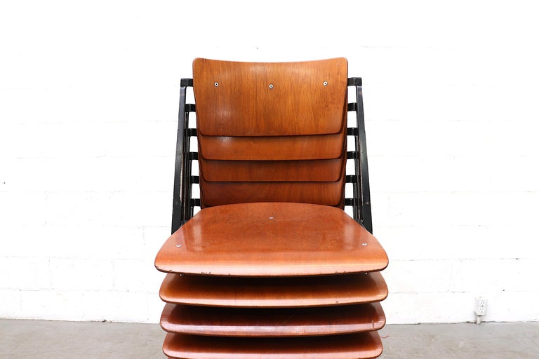 Rare Set of 8 Wim Rietveld Pyramid Stacking Chairs at 1stDibs