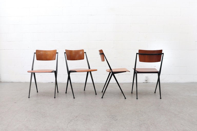 Rare Set of 8 Wim Rietveld Pyramid Stacking Chairs at 1stDibs