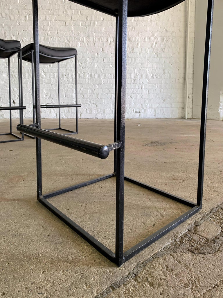 Rare Set of Arthur Umanoff for Shaver Howard Iron Bar Stools For Sale at 1stDibs