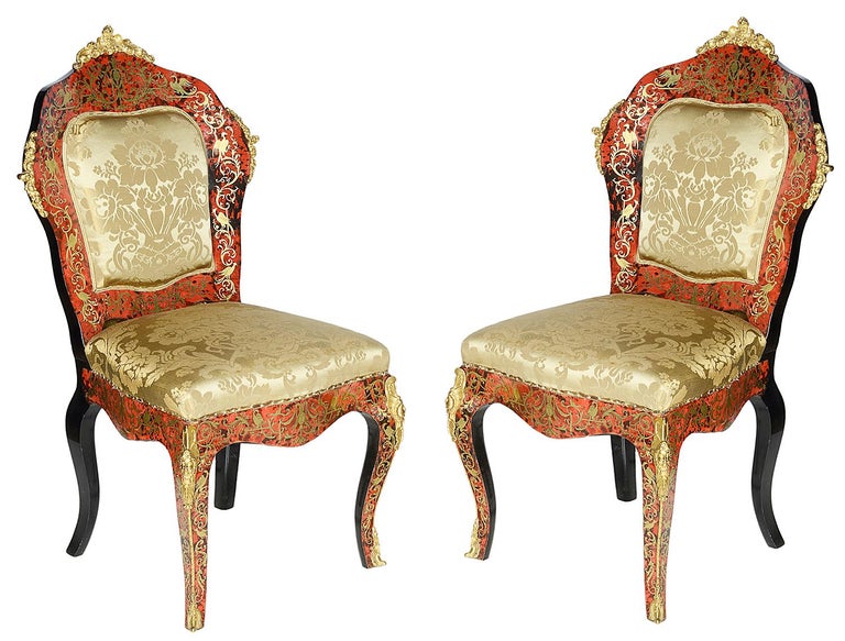 Rare Set of Four Boulle Side Chairs, 19th Century at 1stDibs | boulle ...