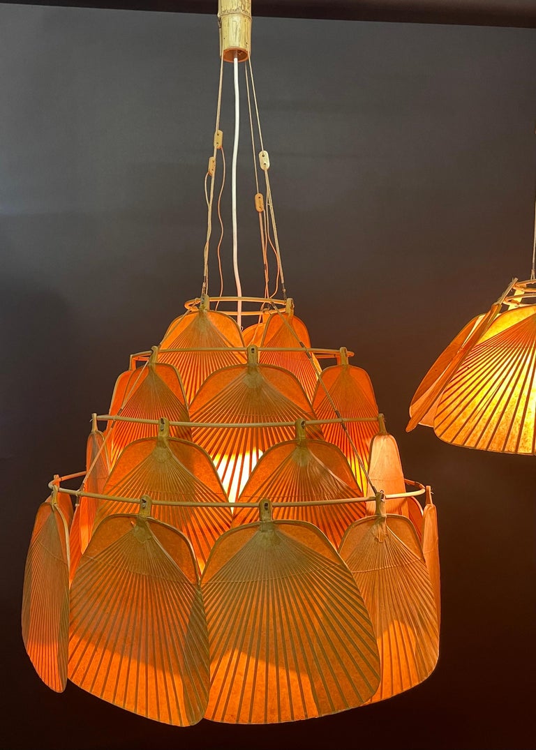Rare Set of "San-Ju"and "Shichi" Uchiwa Light Fixtures by Ingo Maurer ...
