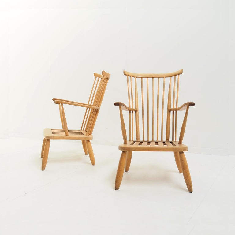 Rare Set of Shaker Styled Wingback Chairs For Sale at 1stDibs