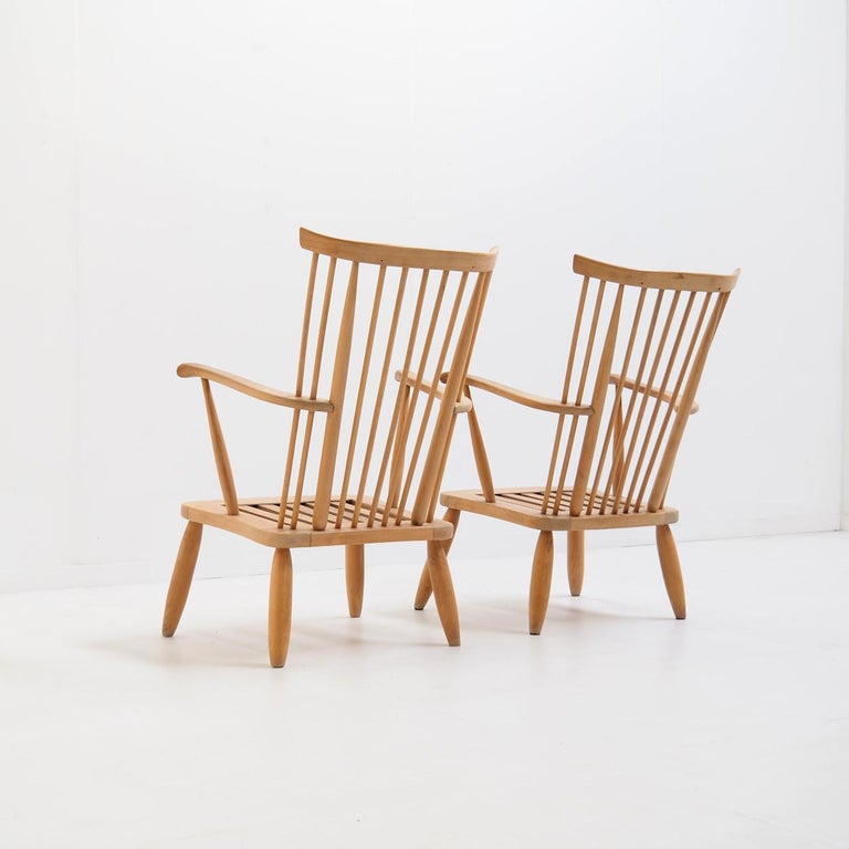 Rare Set of Shaker Styled Wingback Chairs For Sale at 1stDibs