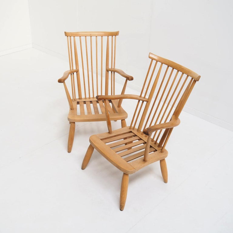 Rare Set of Shaker Styled Wingback Chairs For Sale at 1stDibs
