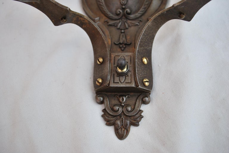 Rare Set of Six 1920s Iron Sconces For Sale at 1stDibs