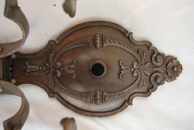 Rare Set of Six 1920s Iron Sconces For Sale at 1stDibs