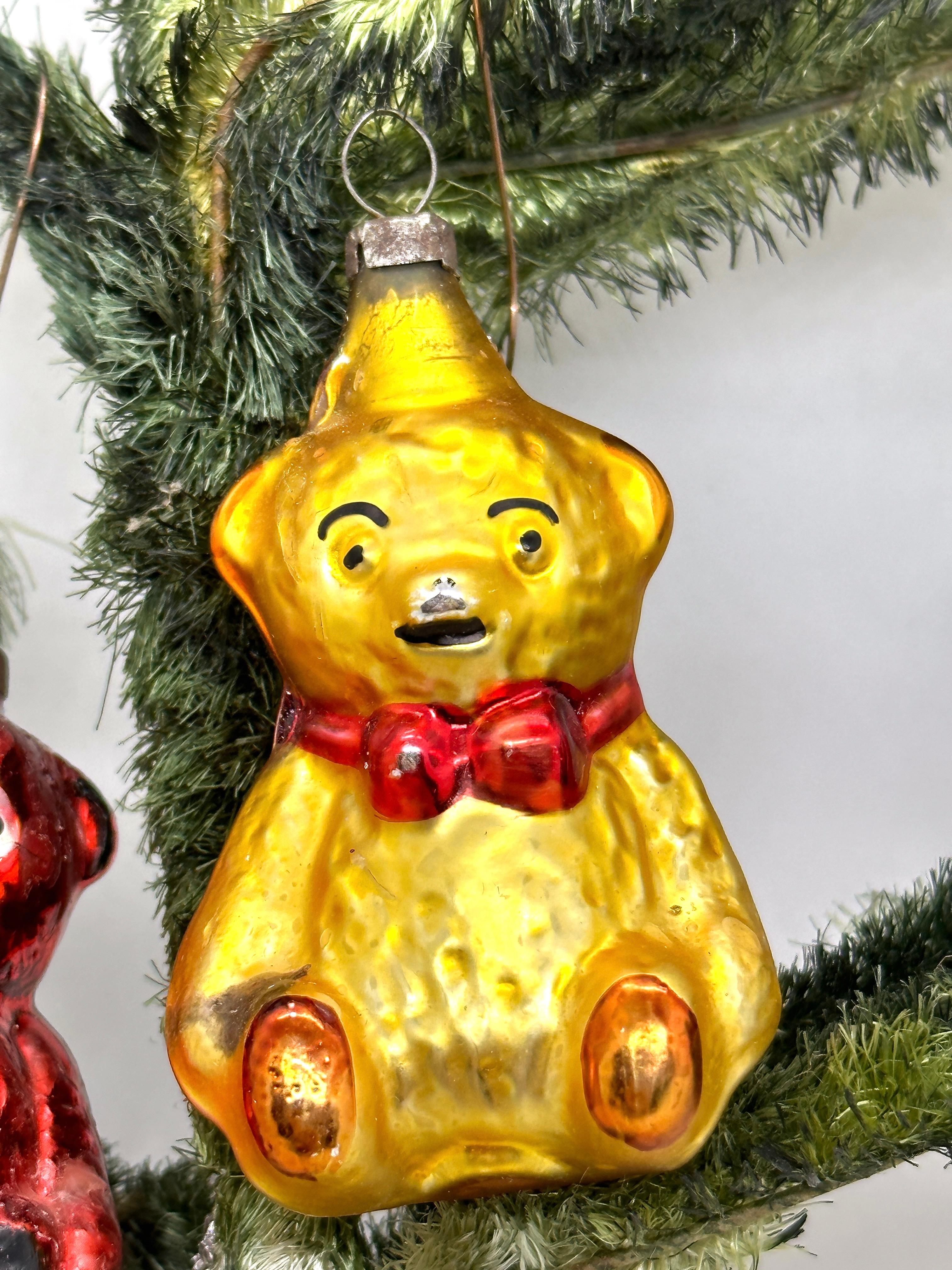 Rare Set of Three Teddy Bear Christmas Ornament Vintage, 1930s For Sale ...