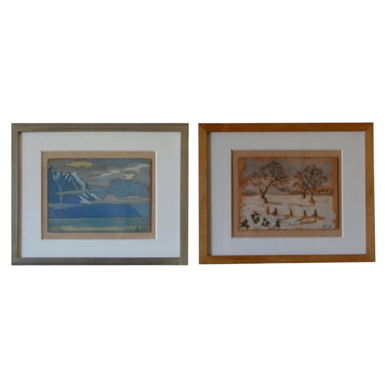 Rare Set of Two Framed Oil Paintings by Ivan da Silva Bruhns For Sale ...