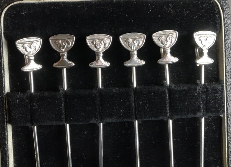 Rare Set Six Vintage English Sterling Silver Champagne Glass Cocktail ...