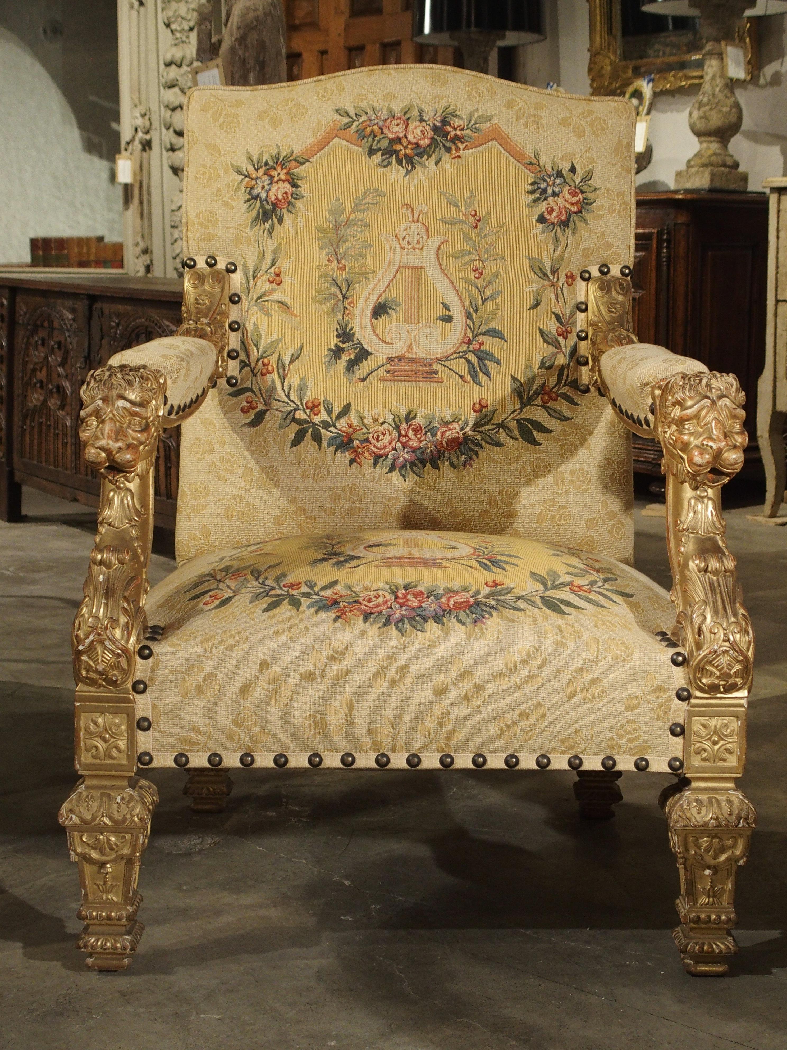 Rare Seven-Piece Louis XIV Style Giltwood Salon Suite from France ...