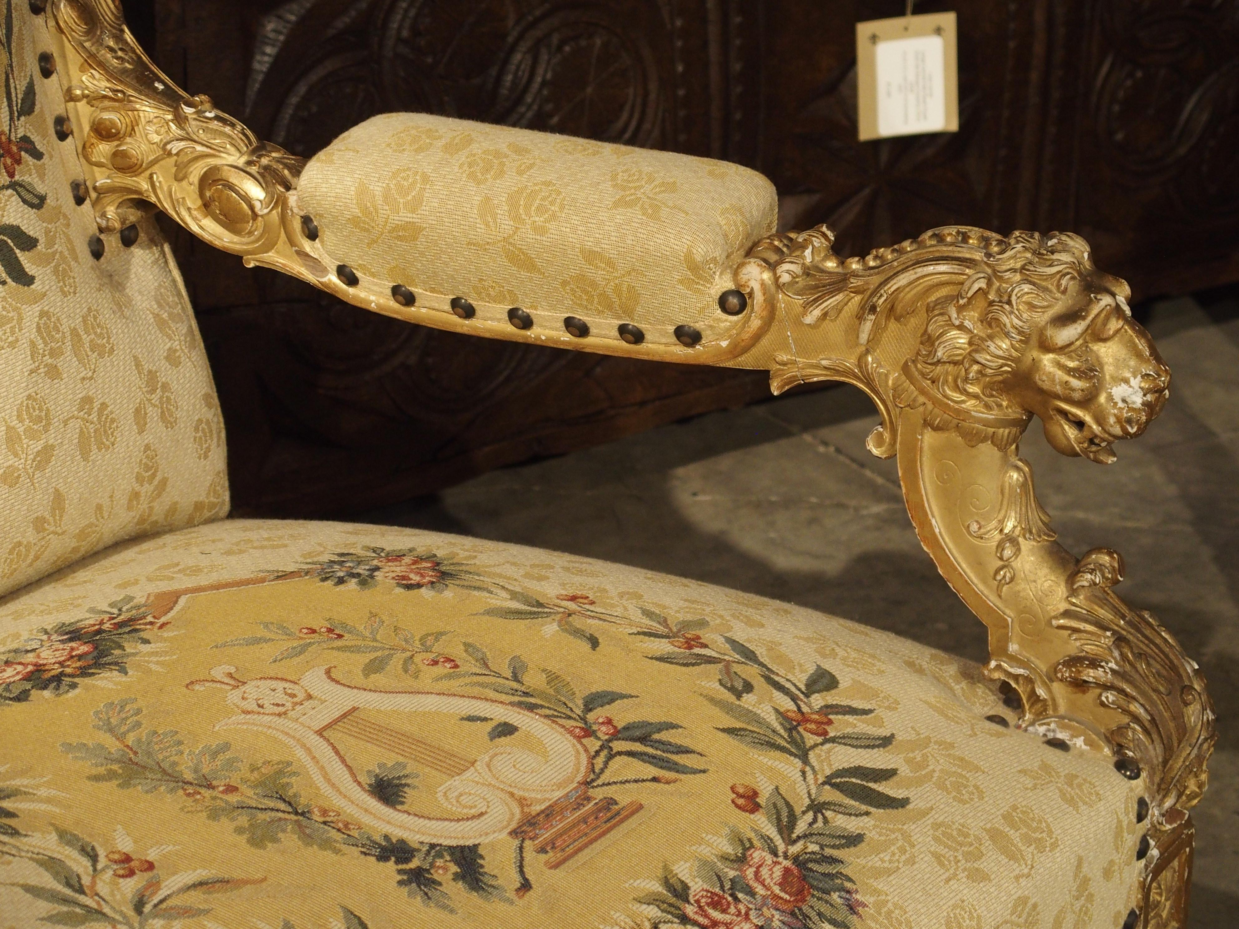 Rare Seven-Piece Louis XIV Style Giltwood Salon Suite from France ...