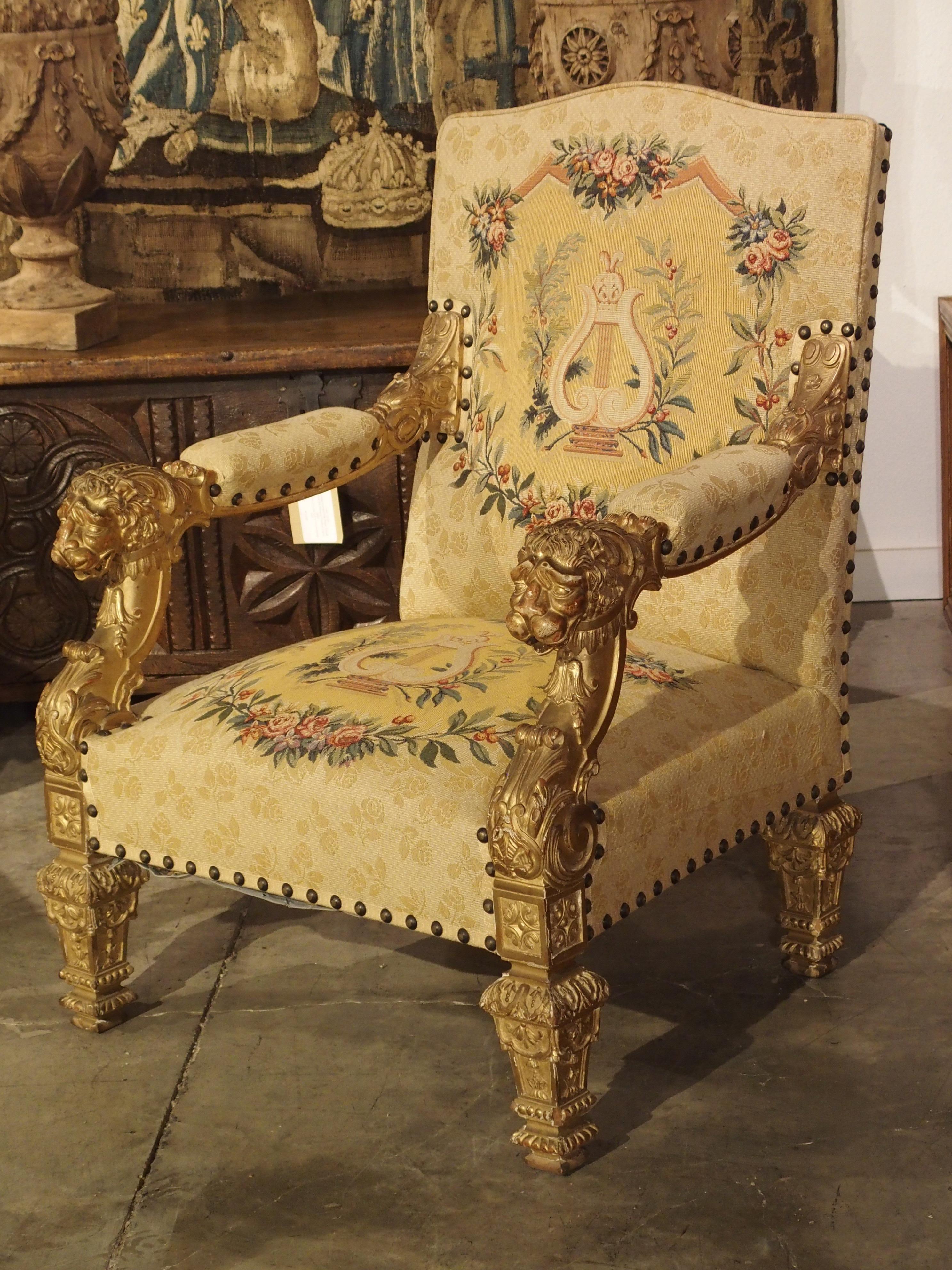Rare Seven-Piece Louis XIV Style Giltwood Salon Suite from France ...