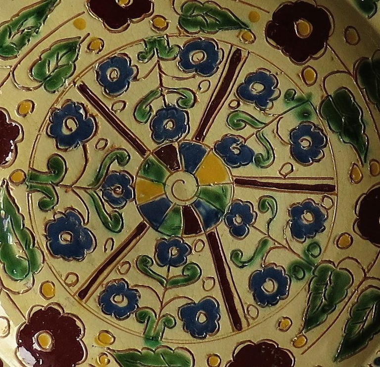 Rare Sgraffito Redware Slip Decorated Pottery Charger Large Plate, 19th ...