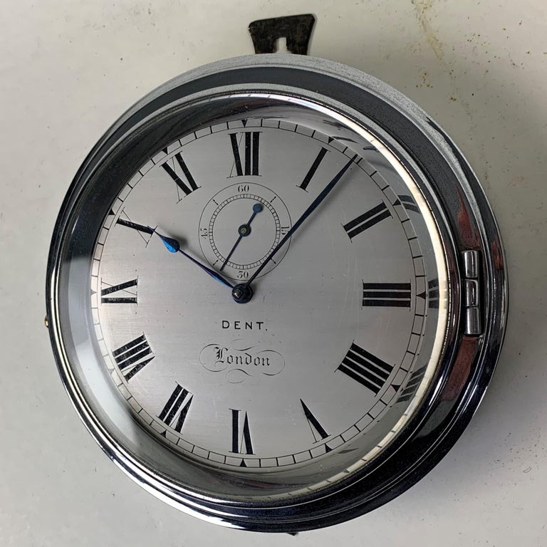 Rare Ship's Bulkhead Clock by DENT at 1stDibs