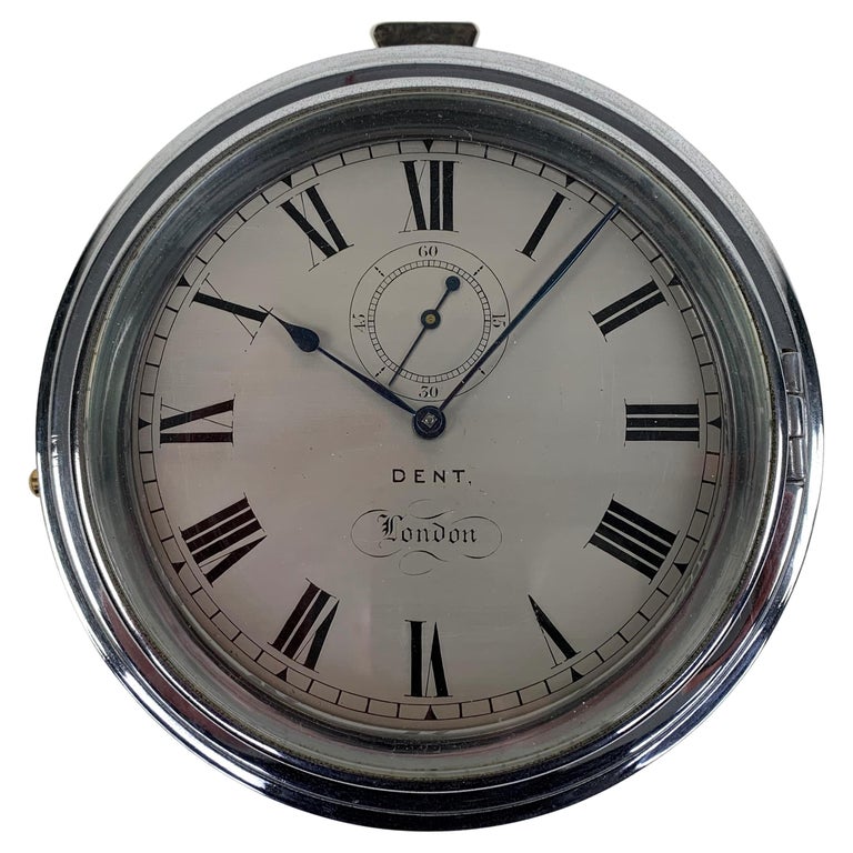 Rare Ship's Bulkhead Clock by DENT at 1stDibs