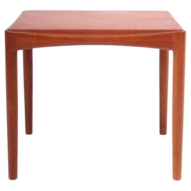 Rare Side Table in Teak and Leather by Ejner Larsen and Aksel Bender ...