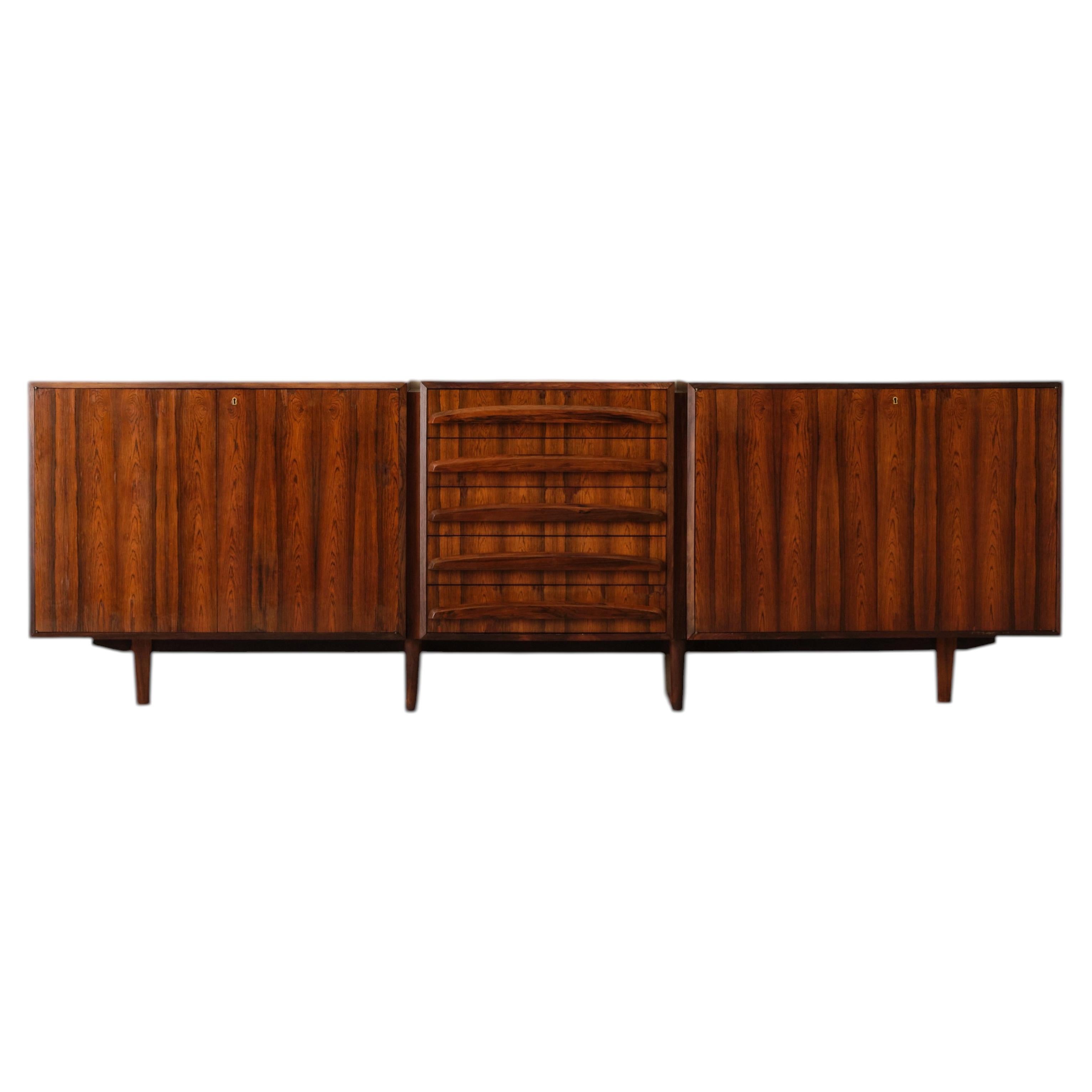 French Modernist Sideboard by André Sornay, Cloutage Technique, 1950s ...