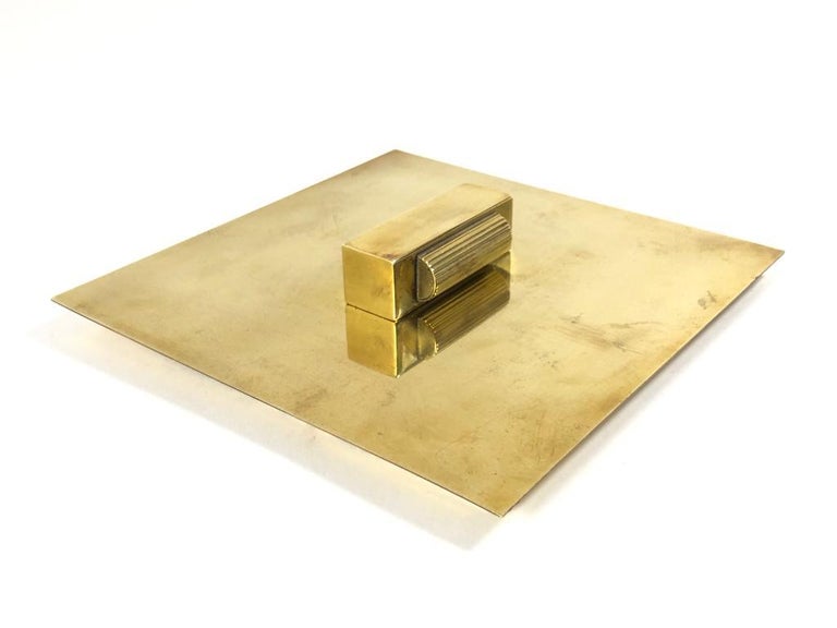Rare in the Style of Gabriella Crespi Gold Cigarette / Pill Box Desk ...