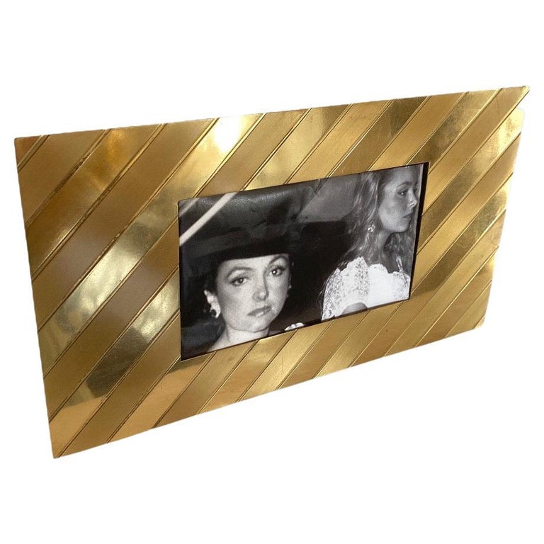 Rare Signed Gabriella Crespi Gold Frame Desk, 1970s, Italy at 1stDibs