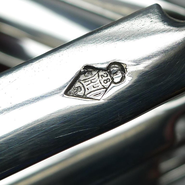 Rare Silver Plated Cricket Toast Rack - Reg. 1872 For Sale at 1stDibs