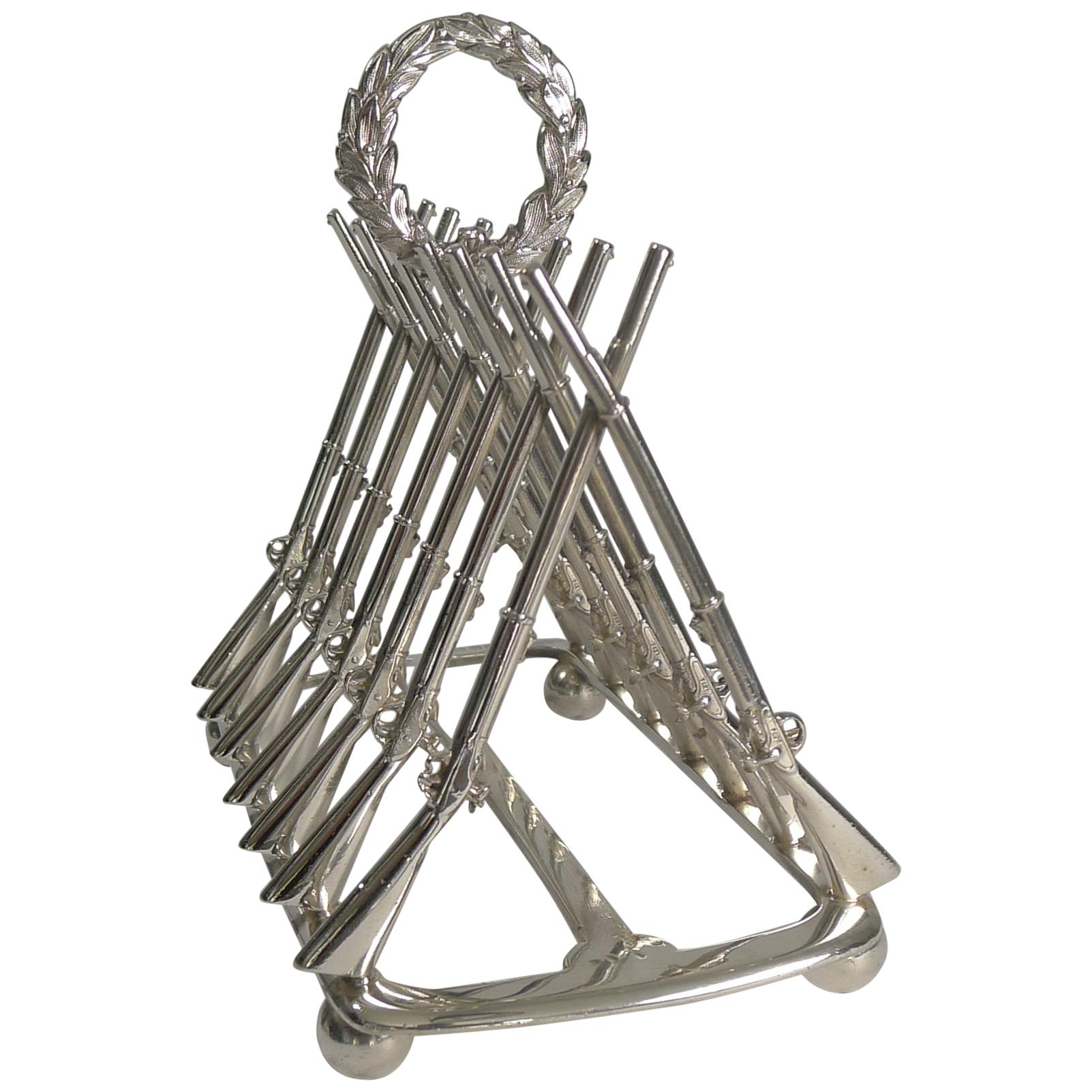Rare Silver Plated Rifle Toast Rack, Reg. 1880 at 1stDibs | silver ...