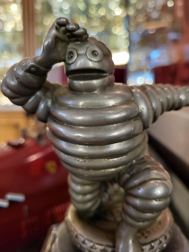 Rare Silvered Bronze ‘Monsieur Bibendum’, or Michelin Man Car Mascot ...