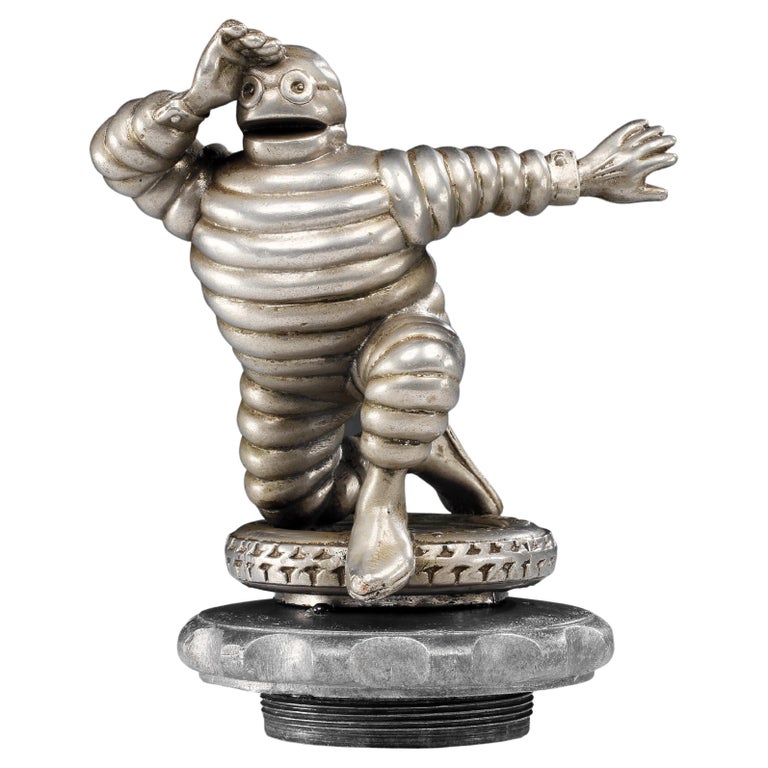 Rare Silvered Bronze ‘Monsieur Bibendum’, or Michelin Man Car Mascot ...