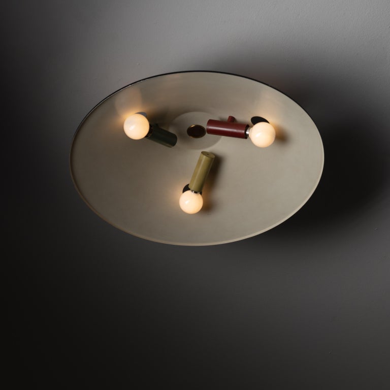 Rare Single Flush Mount Ceiling Light by Stilnovo For Sale at 1stDibs