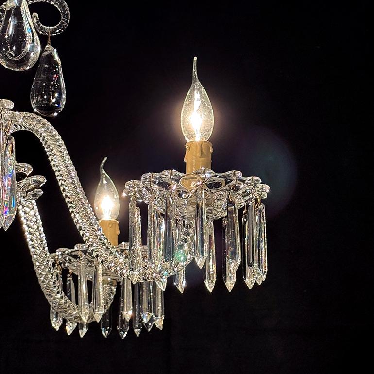 Rare Six-Arm French “Saint Louis Crystal” Chandelier For Sale at 1stDibs
