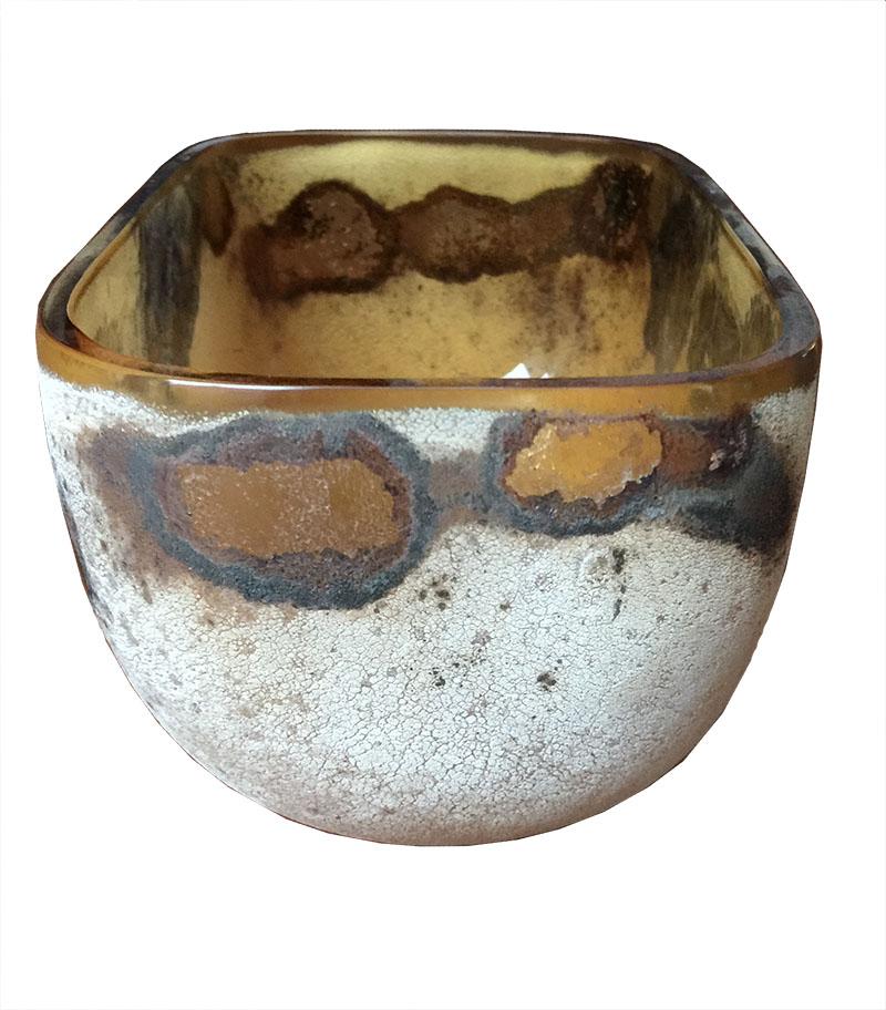 Rare Small Alfredo Barbini Scavo Glass Bowl at 1stDibs