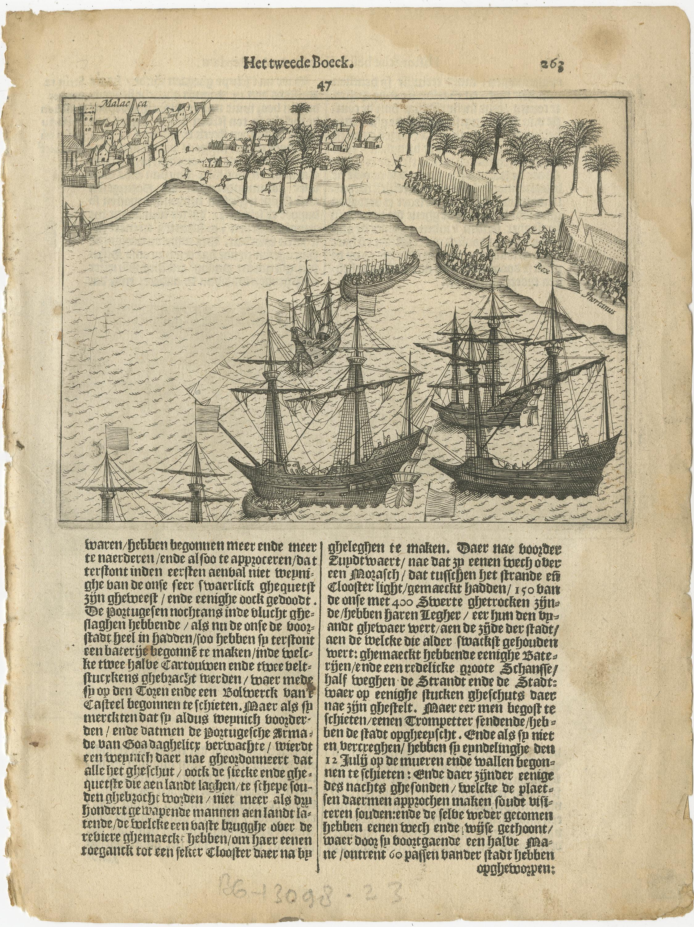Rare Small Engravings of the Dutch Siege of Malacca in 1606, Published ...
