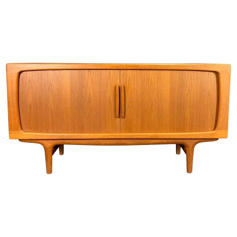 Rare Small Teak Tambour Credenza by Silkeborg For Sale at 1stDibs