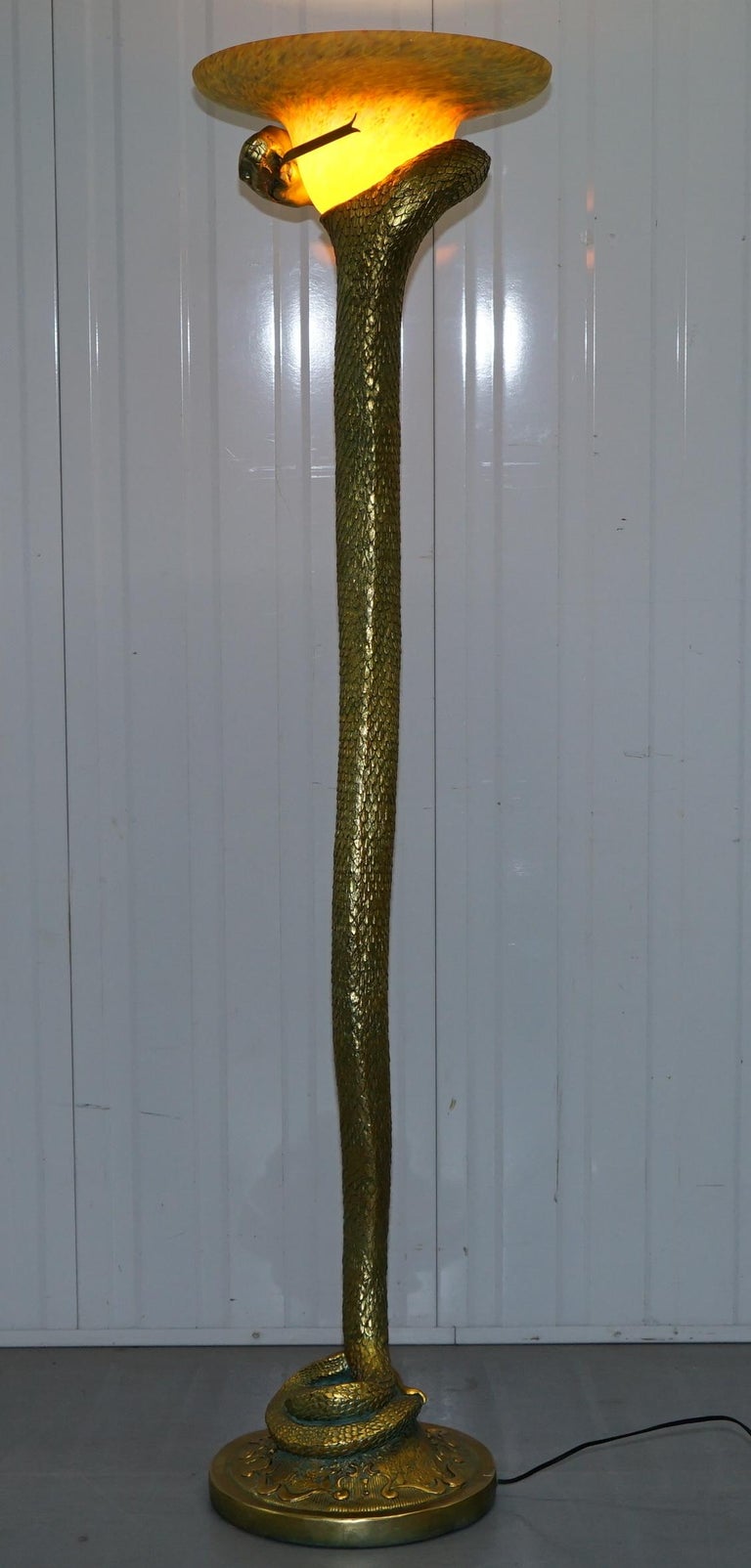 Rare Snake Floor Standing Lamp after Edgar Brandt at 1stDibs