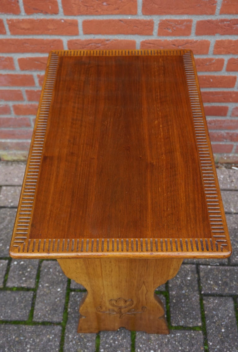 Rare Solid Wood Arts and Crafts End or Side Table with Book Trough ...