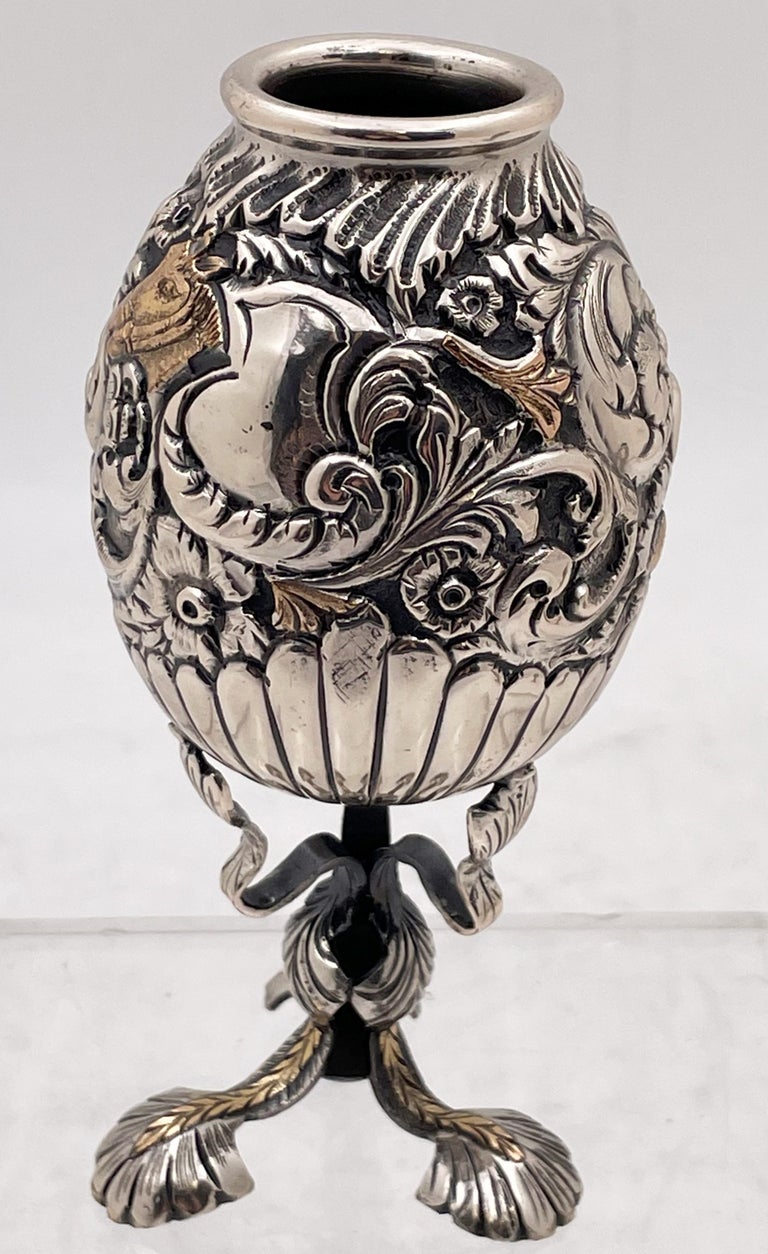 Rare South American Mate Cup 18k Gold Inlay on Silver with Horse Motif ...