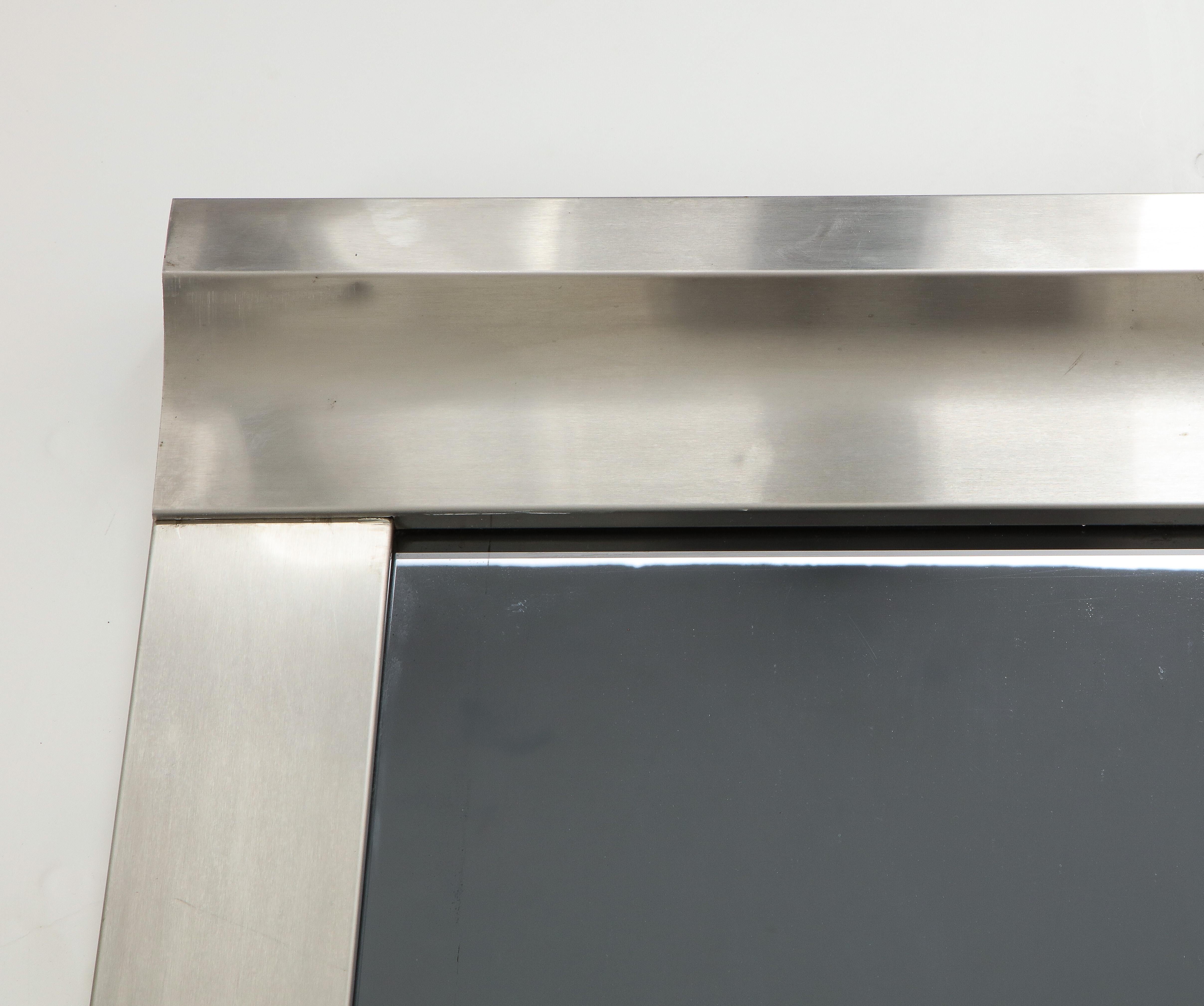 Rare Stainless Steel Graphic Mirror in the Style of Kappa, Italy, 1970s ...