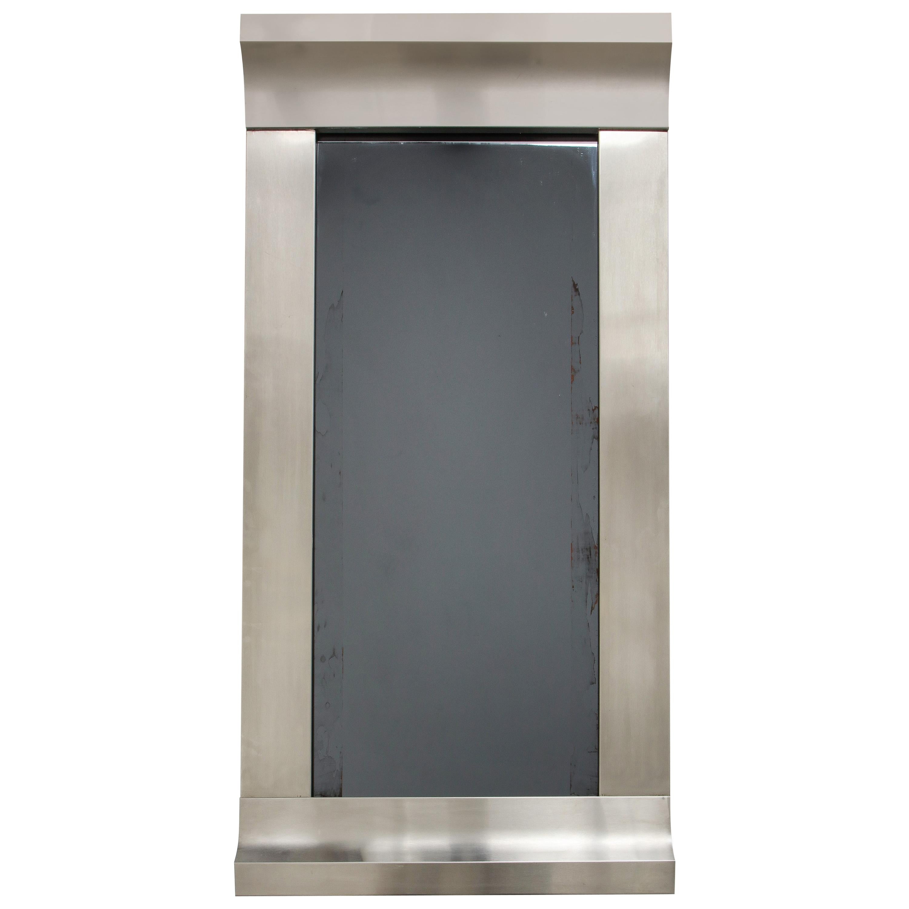 Rare Stainless Steel Graphic Mirror in the Style of Kappa, Italy, 1970s ...