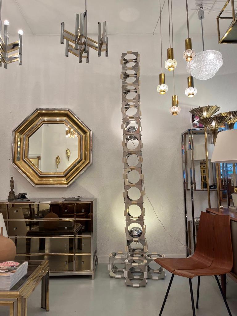 Rare Stainless Steel Skyscraper Modular Floor Lamp by Reggiani, Italy ...