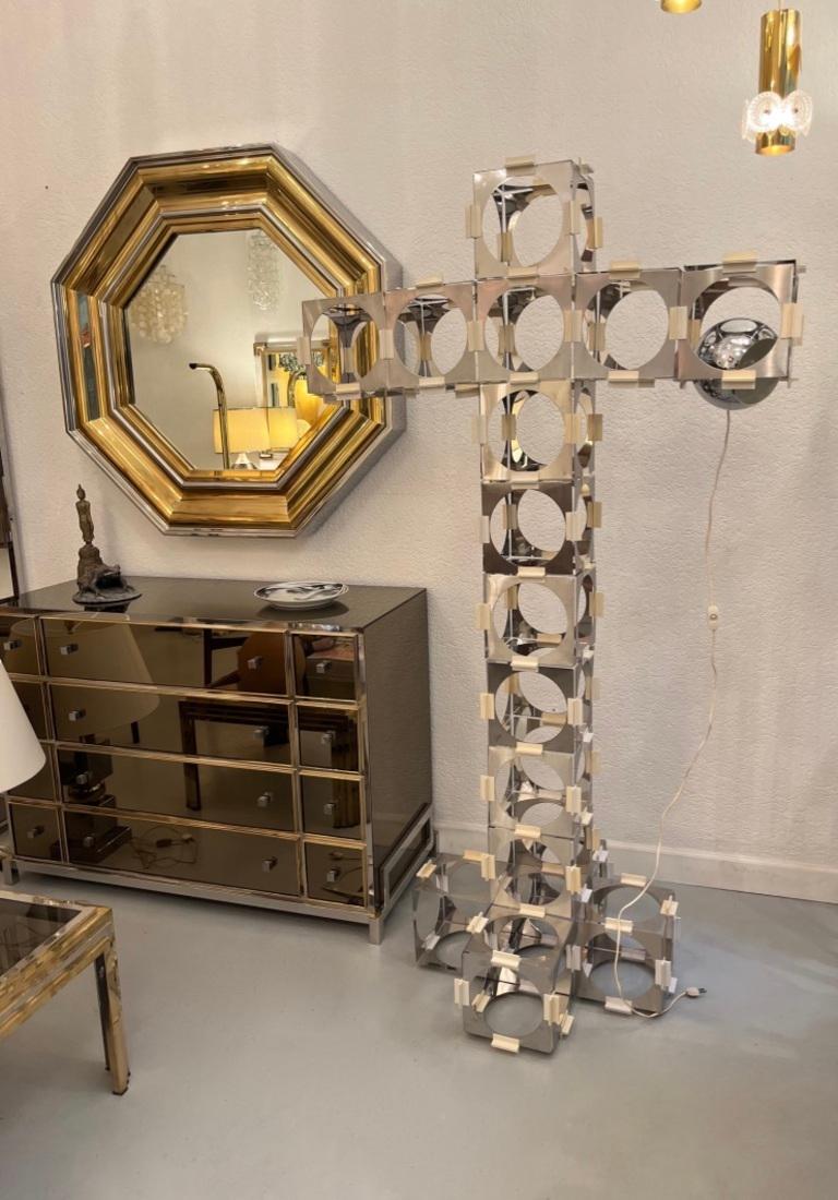 Rare Stainless Steel Skyscraper Modular Floor Lamp by Reggiani, Italy ...