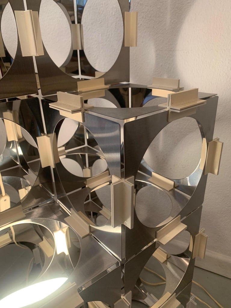 Rare Stainless Steel Skyscraper Modular Floor Lamp by Reggiani, Italy ...