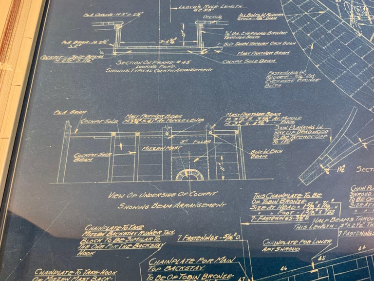 Rare Starling Burgess and Morgan Yacht Blueprint No. 52-06 For Sale at ...
