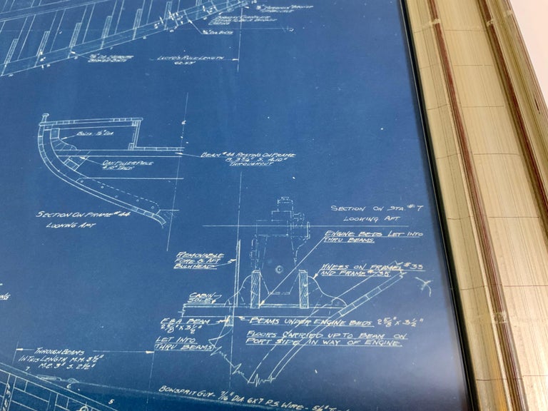 Rare Starling Burgess and Morgan Yacht Blueprint No. 52-06 For Sale at ...