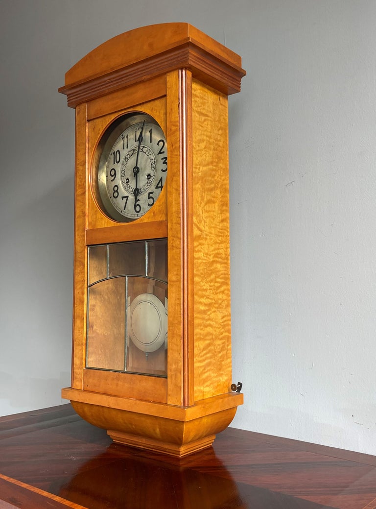 Rare and Striking Tiger Maple and Beveled Glass European Art Deco Wall ...