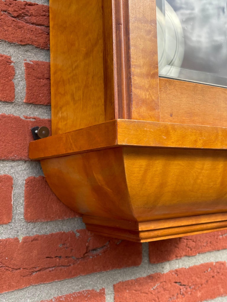 Rare and Striking Tiger Maple and Beveled Glass European Art Deco Wall ...