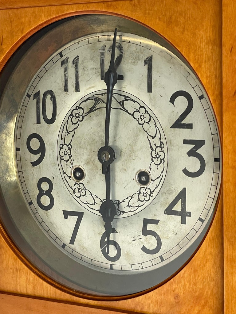 Rare and Striking Tiger Maple and Beveled Glass European Art Deco Wall ...