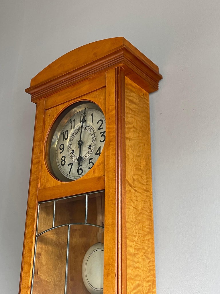 Rare and Striking Tiger Maple and Beveled Glass European Art Deco Wall ...