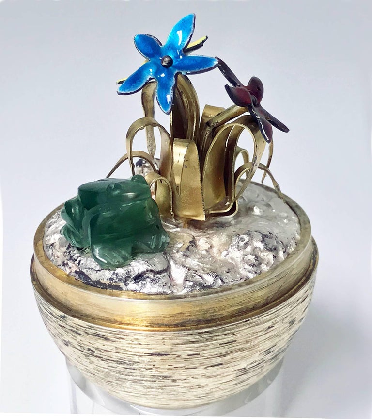Rare Stuart Devlin Frog and Flowers Surprise Egg, London, 1975 at 1stDibs